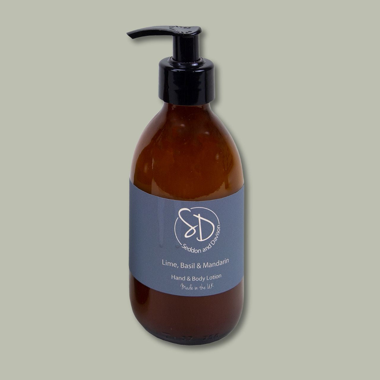 Amber Glass Hand and Body Lotion - Lime, Basil and Mandarin by Seddon