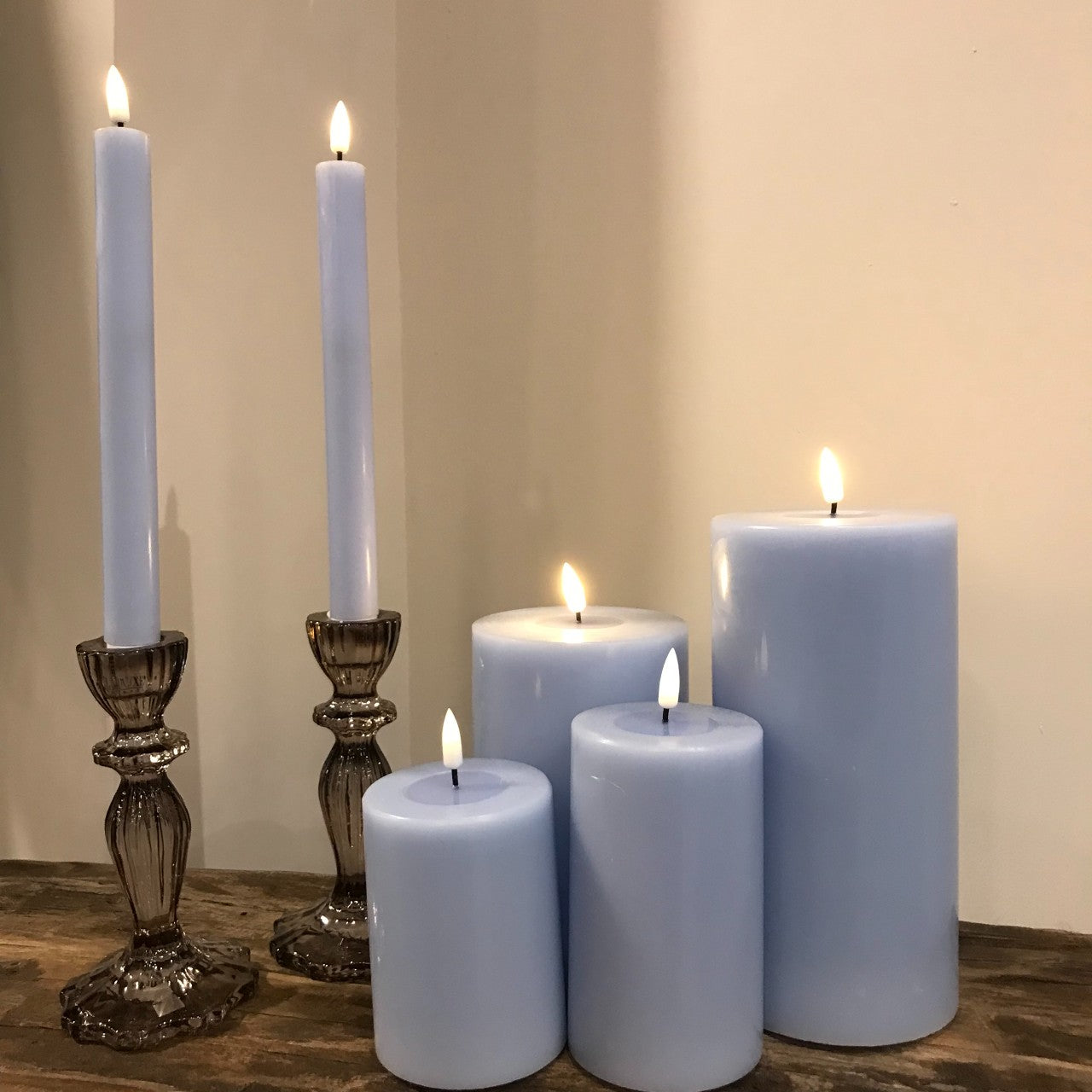 Dust Blue LED Candles